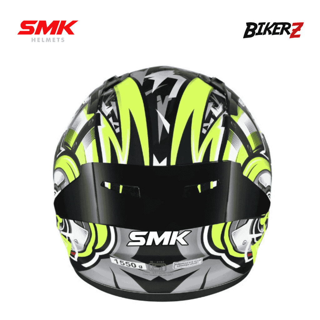 Helmet Full Face SMK Stellar Sports Turbo – Gloss Black Yellow Gray (G ...